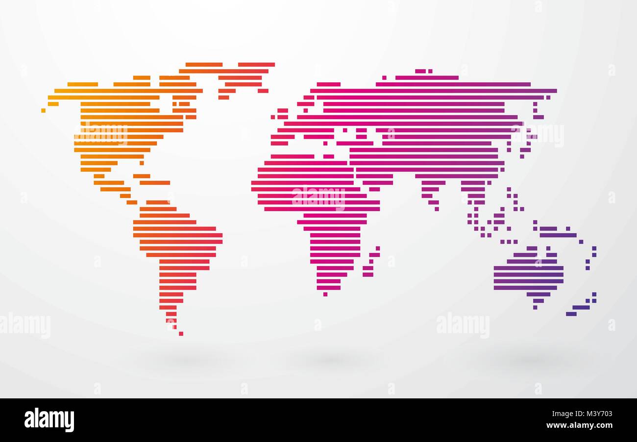 Blank world map with lines hi-res stock photography and images - Alamy
