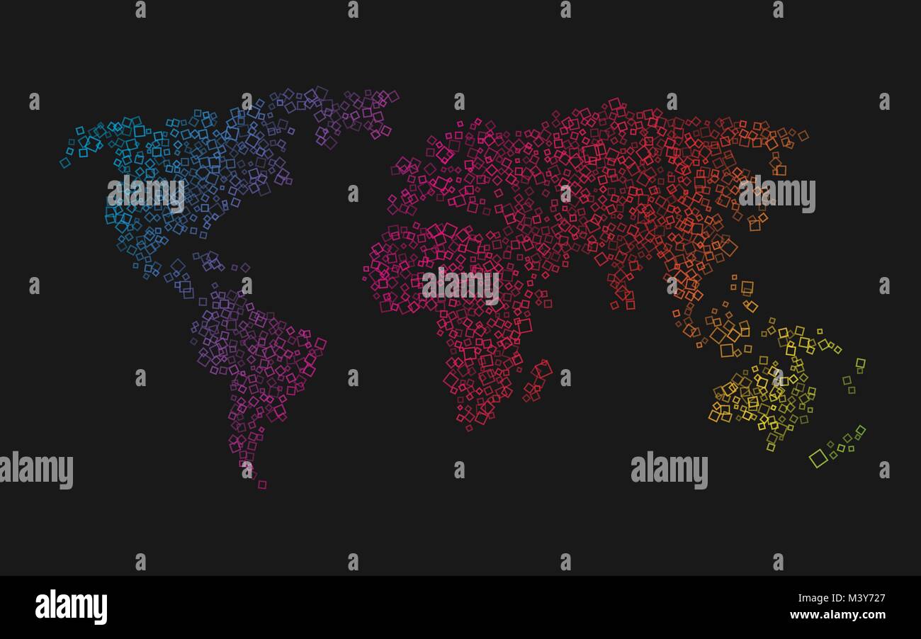 world map of colorful squares Stock Vector Image & Art - Alamy