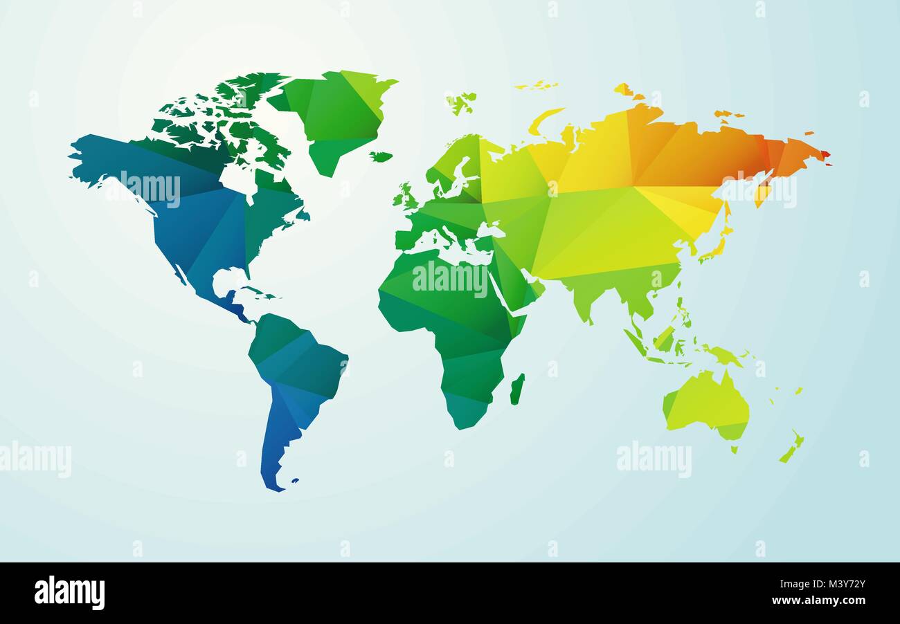 modern map of world color geometric shape background Stock Vector Image ...