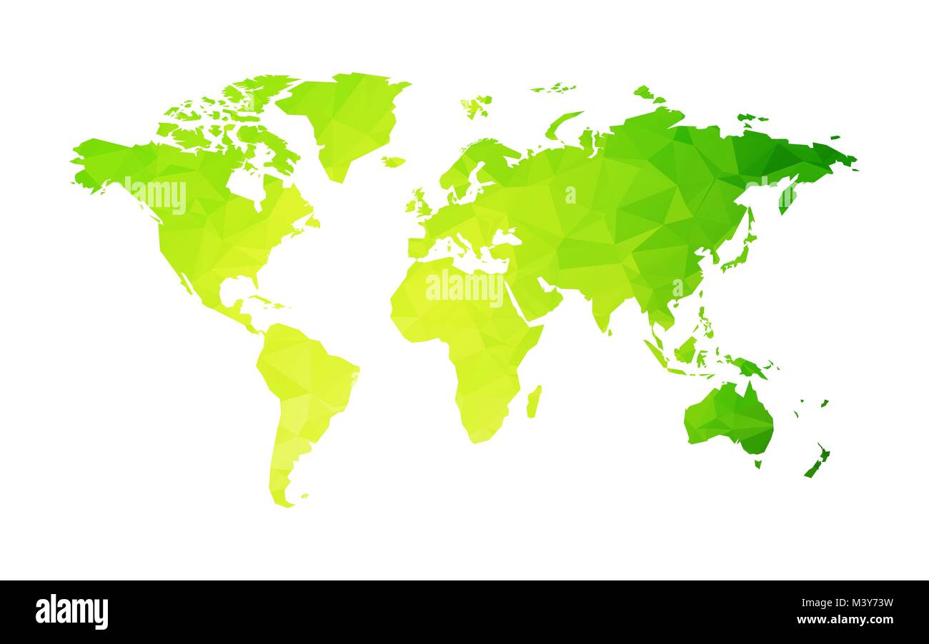 Vector world polygonal map Cut Out Stock Images & Pictures - Alamy