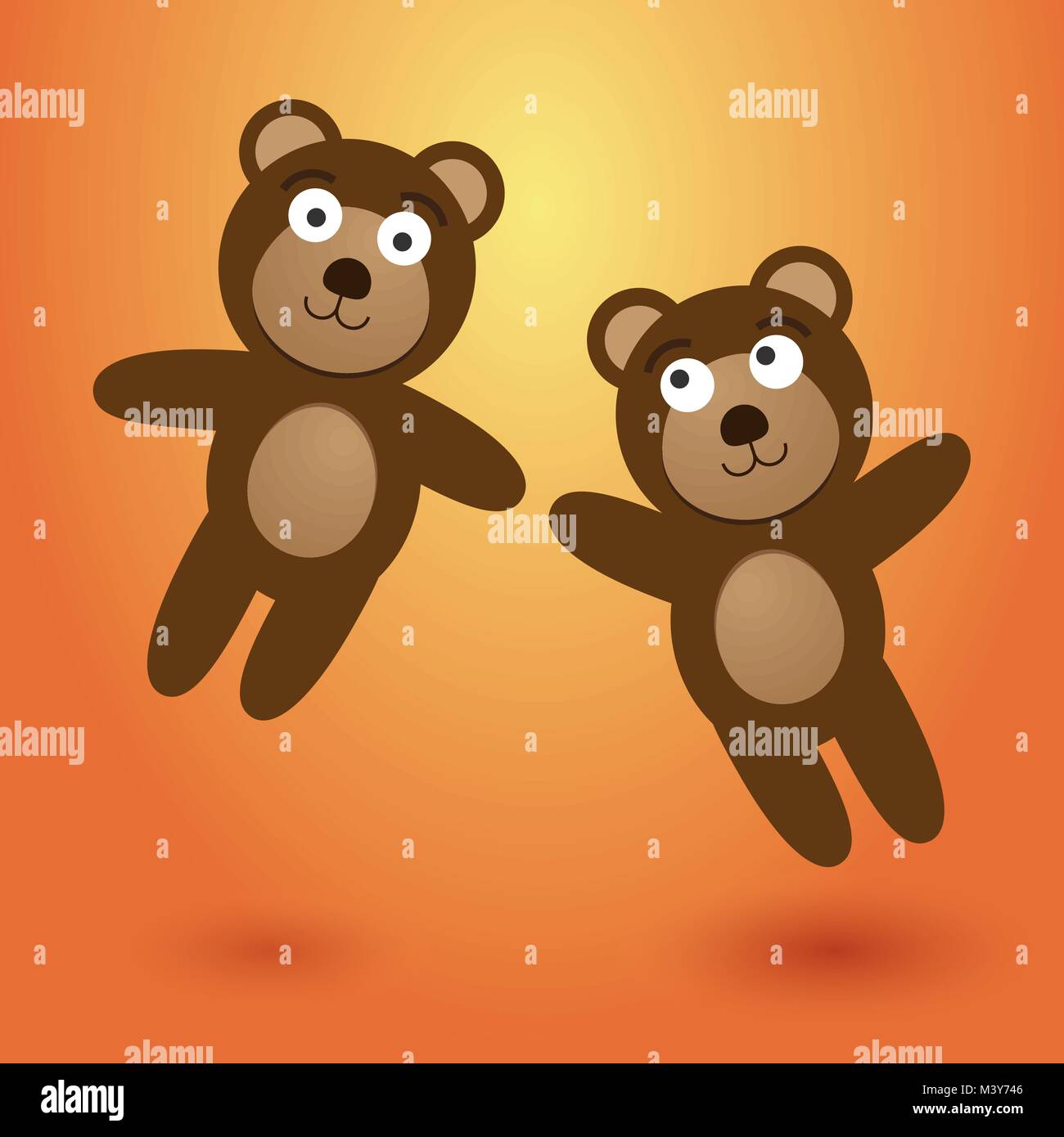 Cartoon illustration two teddy bears hi-res stock photography and ...