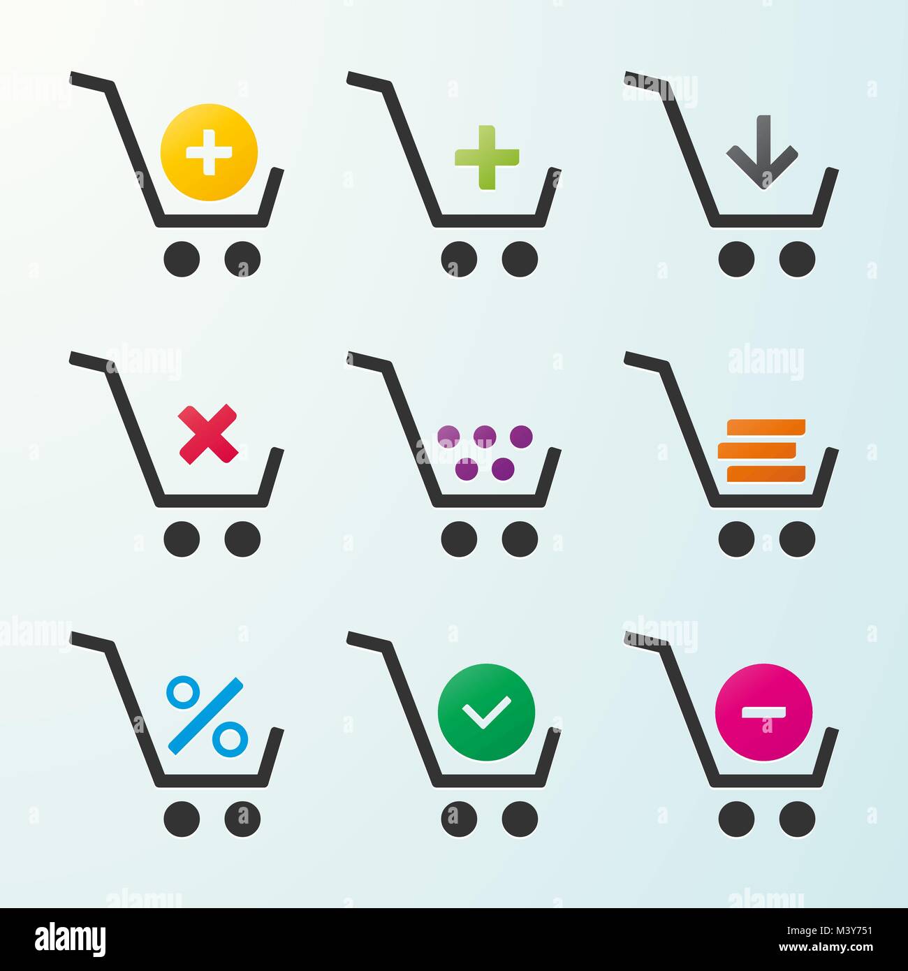Shopping carts white background Stock Vector Images - Alamy