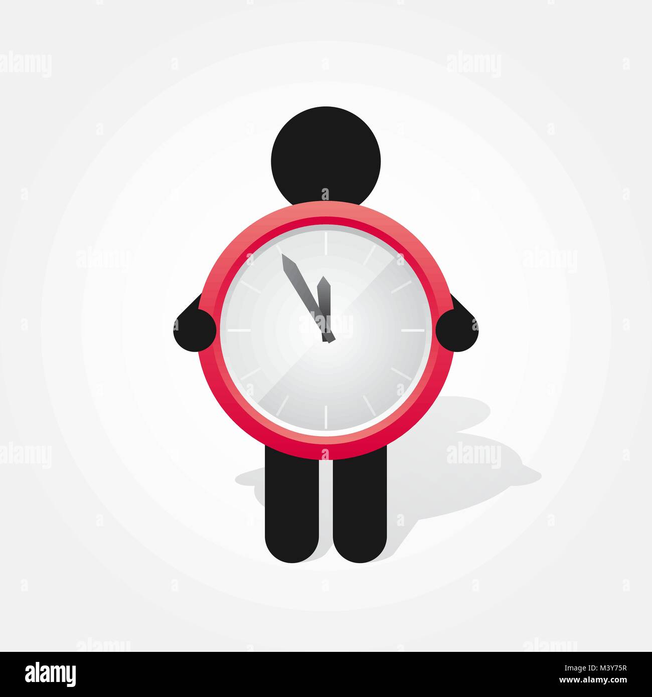 figure man holds Simple red clock Stock Vector Image & Art - Alamy