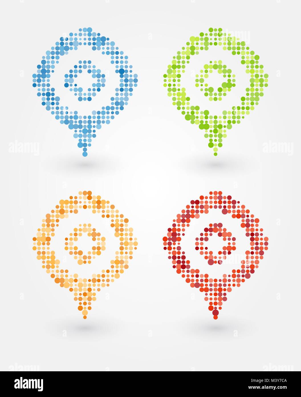 Colored markers on the map pin Stock Vector Image & Art - Alamy