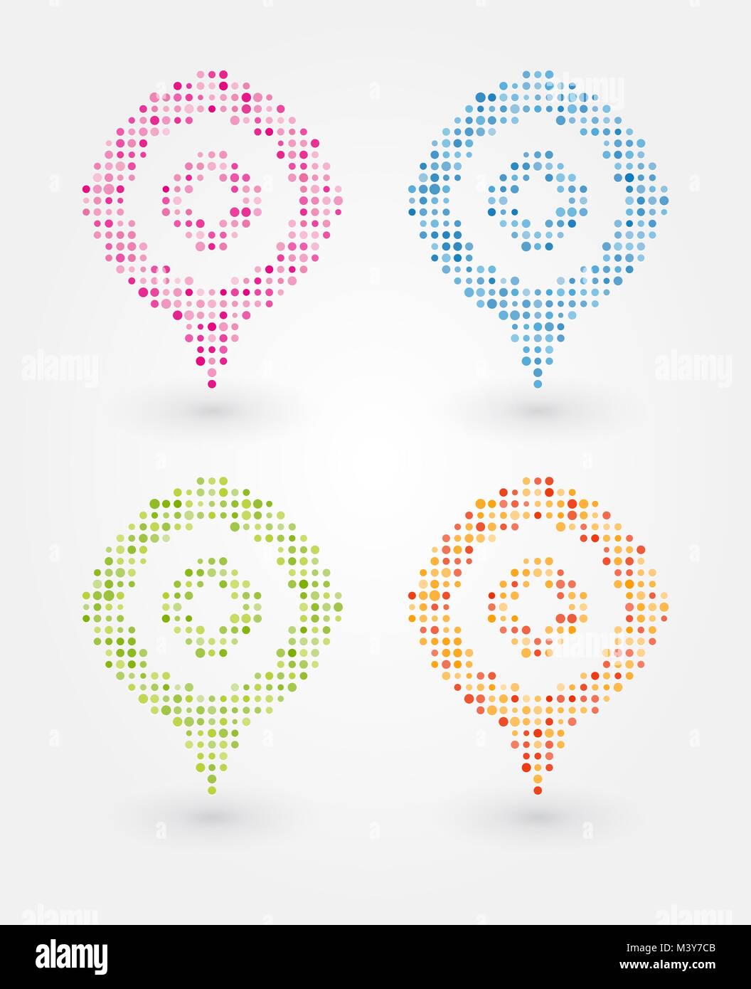 Colored markers on the map pin Stock Vector Image & Art - Alamy