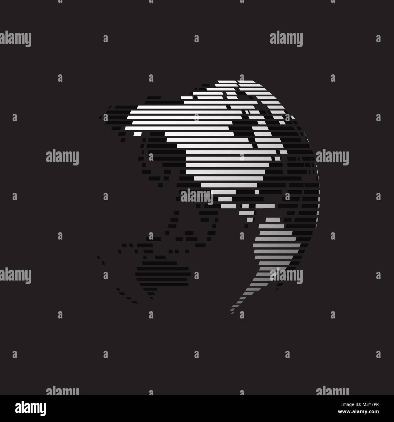 3d globe black and white Stock Vector Images - Alamy