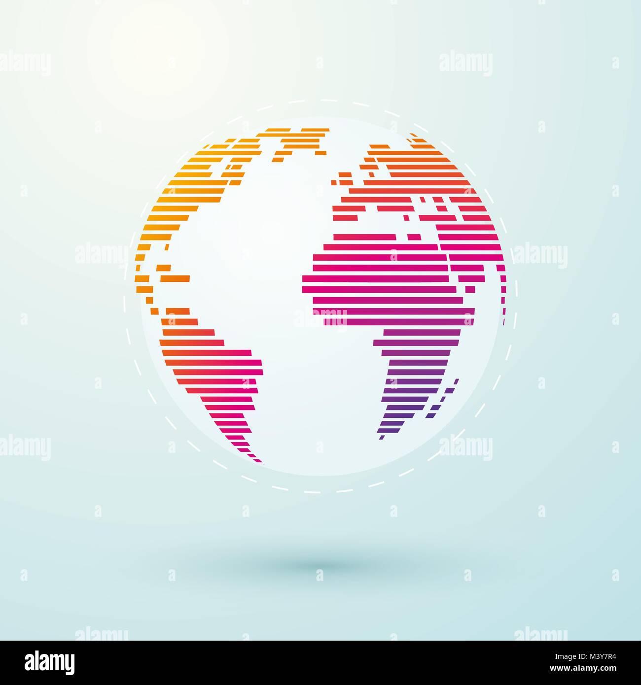 Simple striped color world globe Stock Vector Image & Art - Alamy