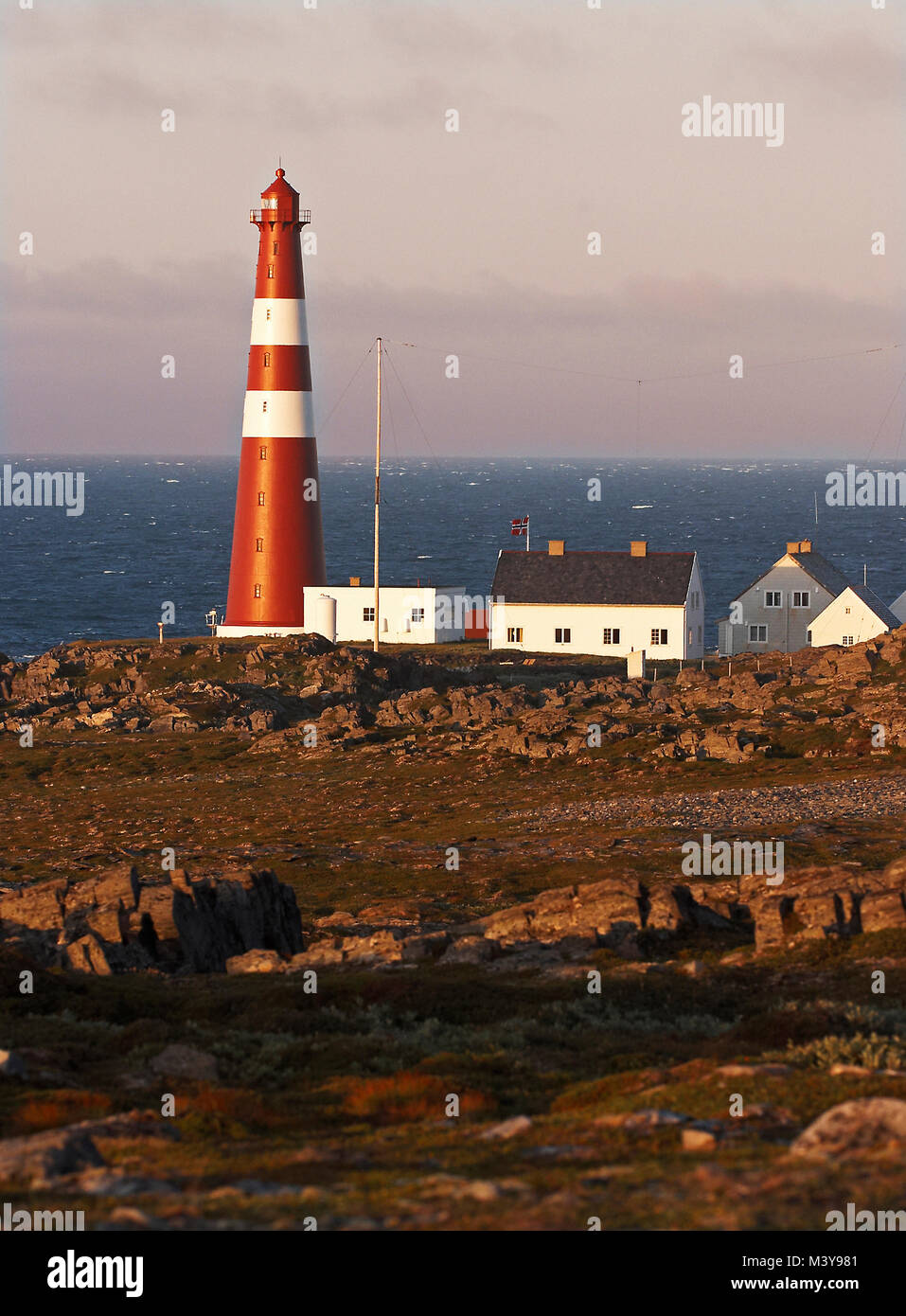 Norway, Finnmark County, Nordkyn-Halvoya Peninsula, Gamvik, lighthouse ...