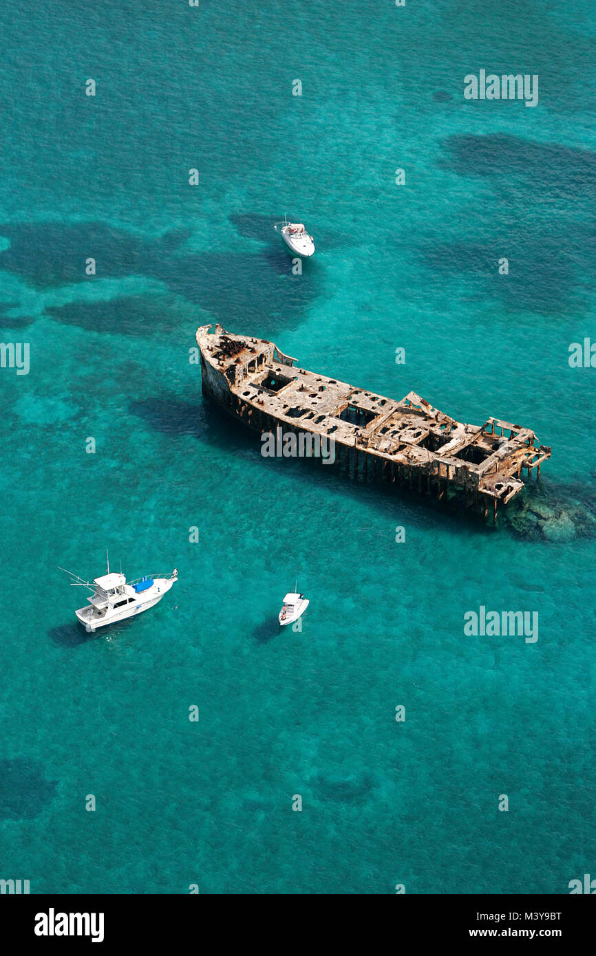 Bahamas, Bimini, Cat Key Island, Sapona Wreck (aerial View Stock Photo ...