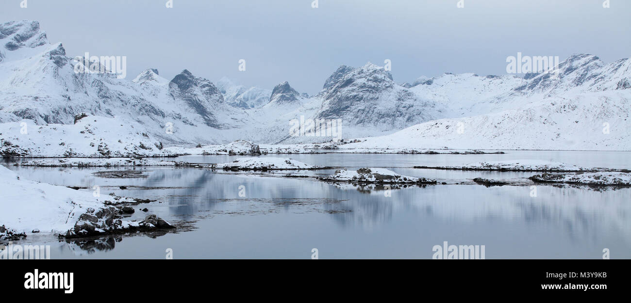 Norway, Lofoten Islands, Moskenesoya Island, fjord Stock Photo - Alamy