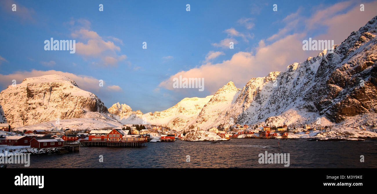 Norway, Lofoten Islands, Moskenesoya Island, village of Å Stock Photo ...