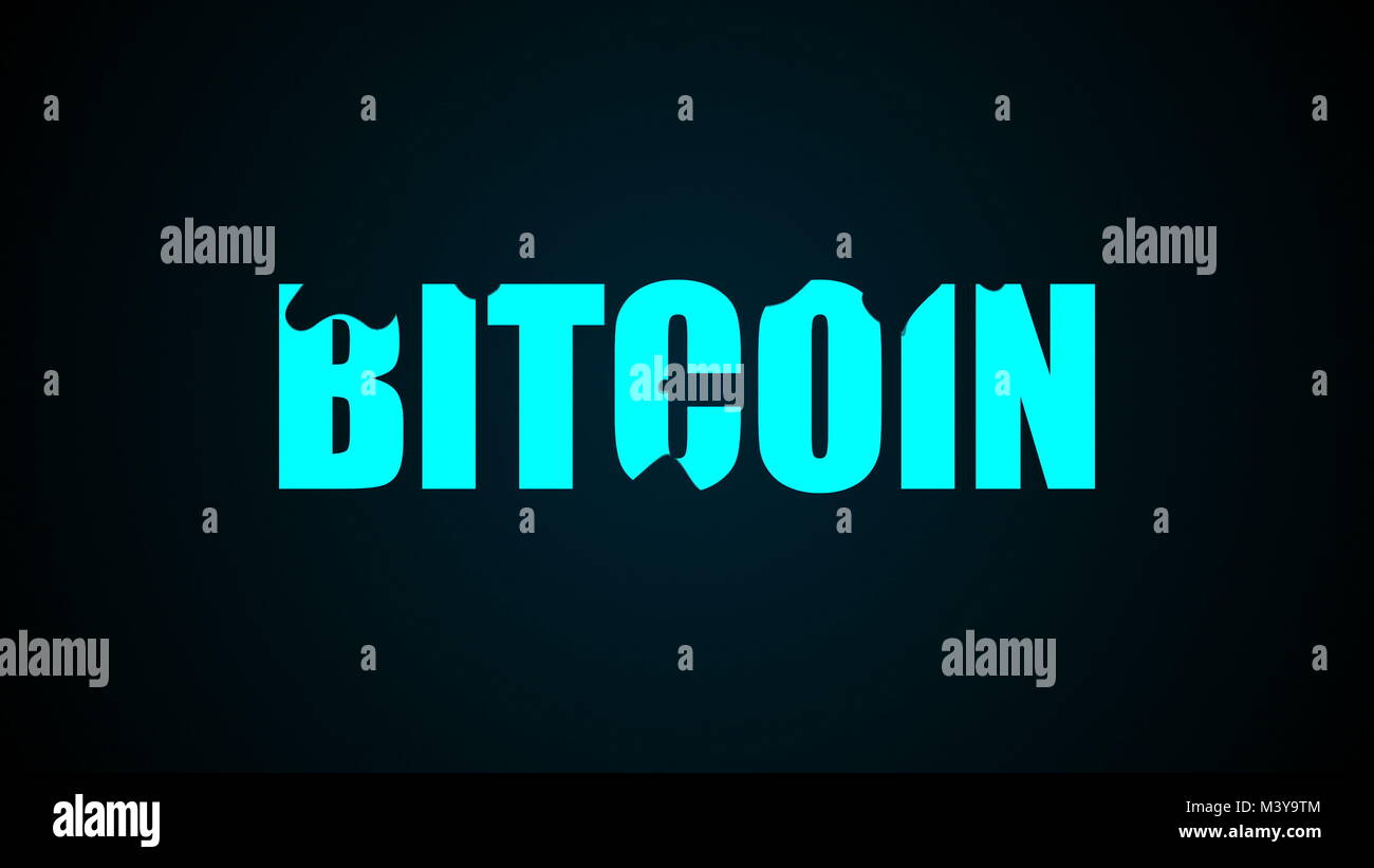Bitcoin text. Abstract background. Digital 3d rendering Stock Photo - Alamy