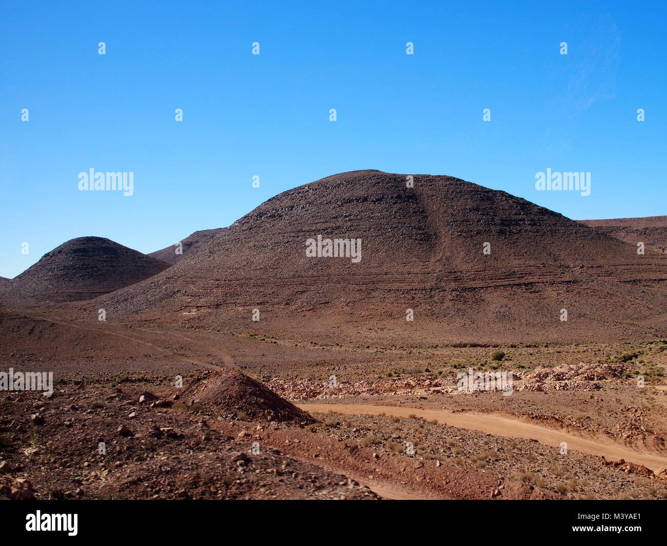 Rocky Atlas Mountains range landscapes in southeastern Morocco near old ...