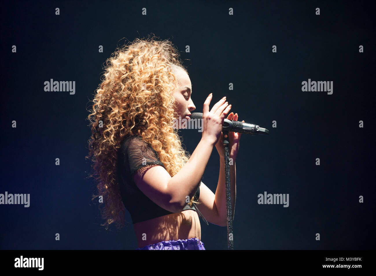 Liverpool, UK. 12th February 2018. Singer, Ella Eyre, performs as ...