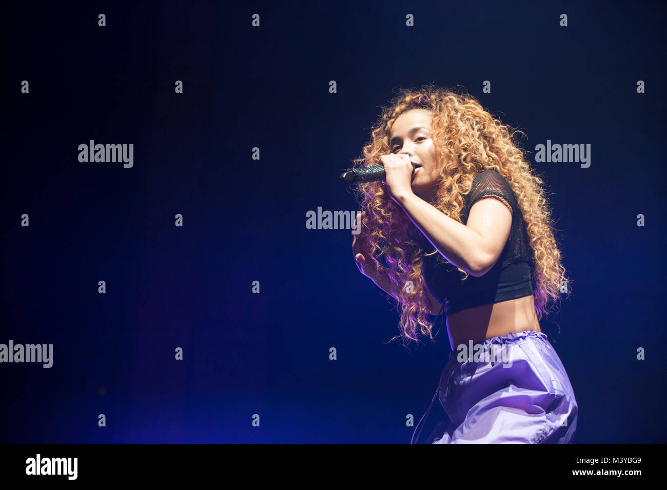 Liverpool, UK. 12th February 2018. Singer, Ella Eyre, performs as ...