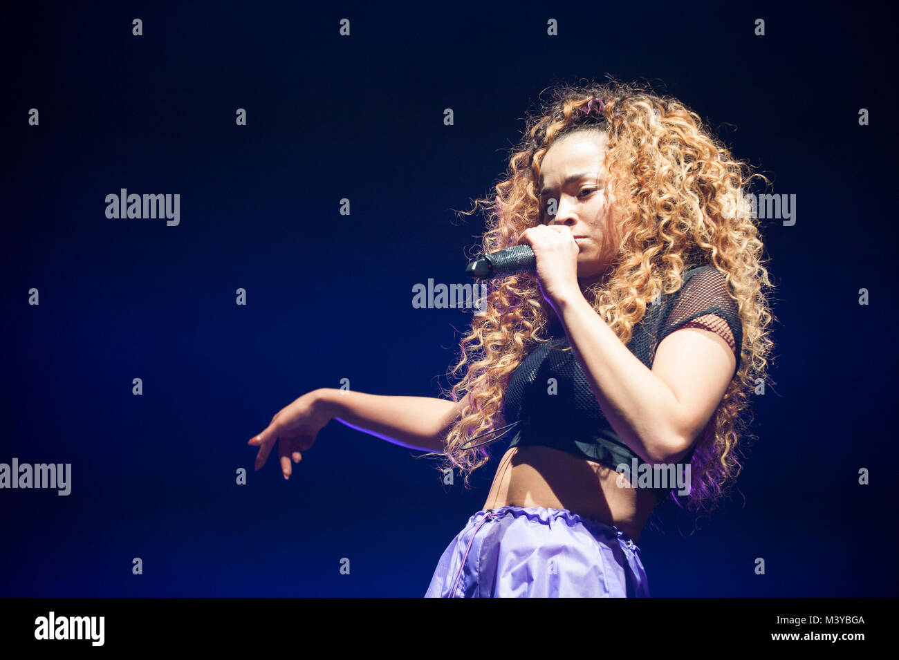 Liverpool, UK. 12th February 2018. Singer, Ella Eyre, performs as ...