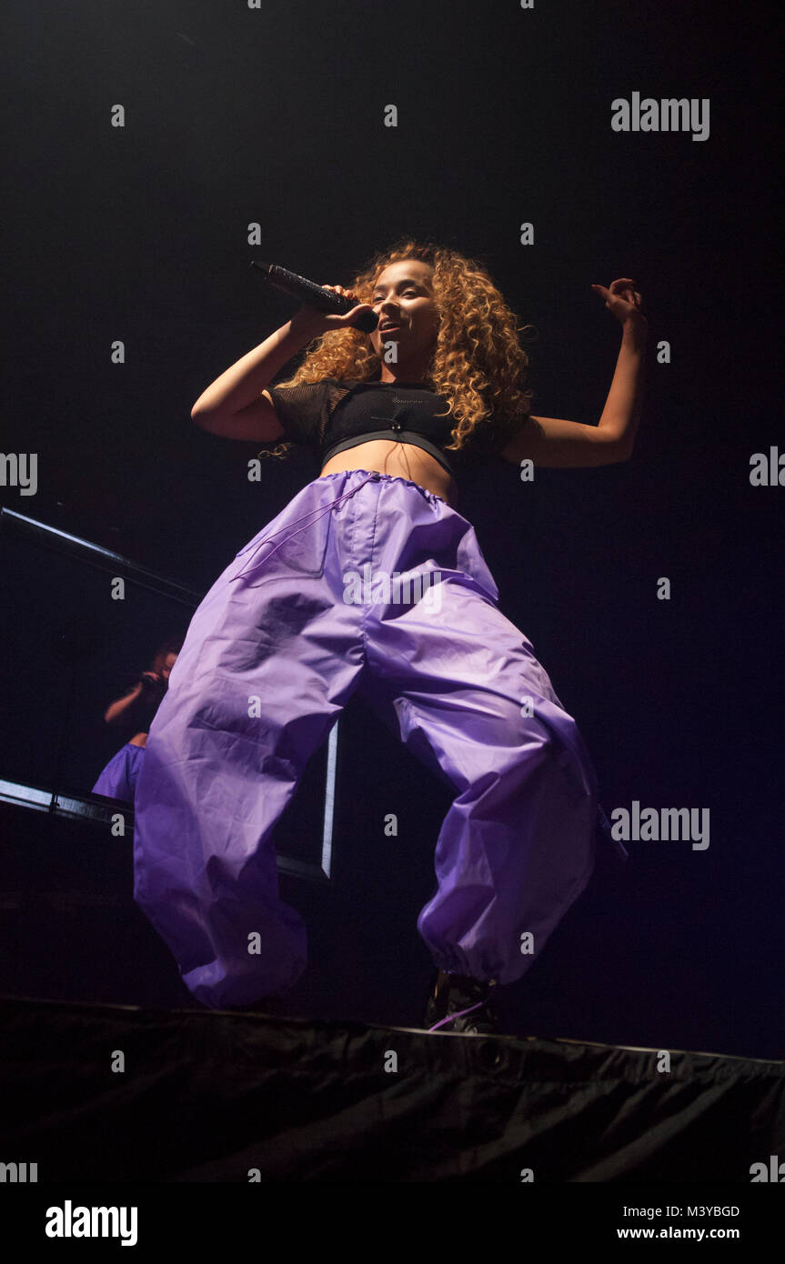 Liverpool, UK. 12th February 2018. Singer, Ella Eyre, performs as ...