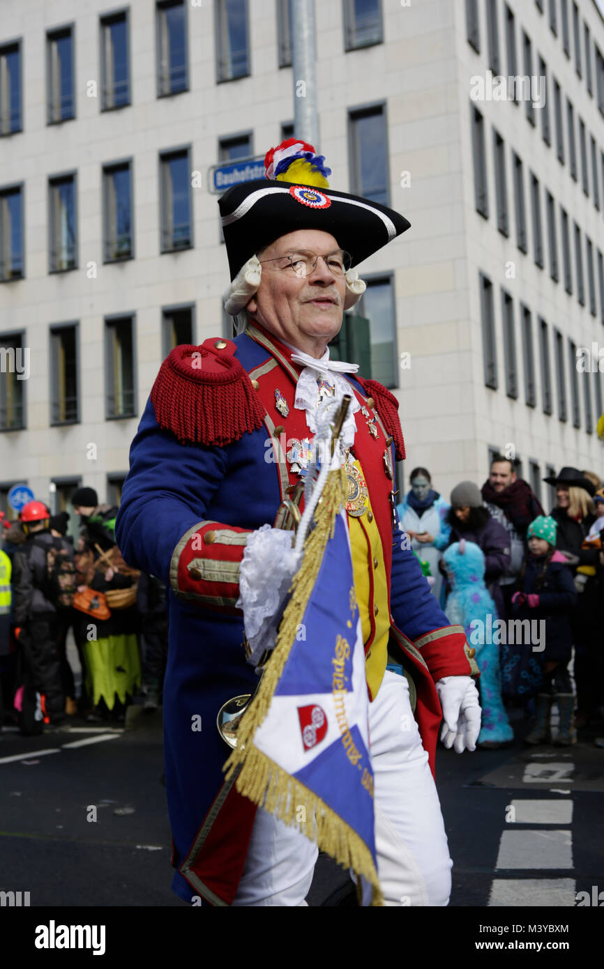 Mainz, Germany. 12th February 2018. A member of the marching band of ...
