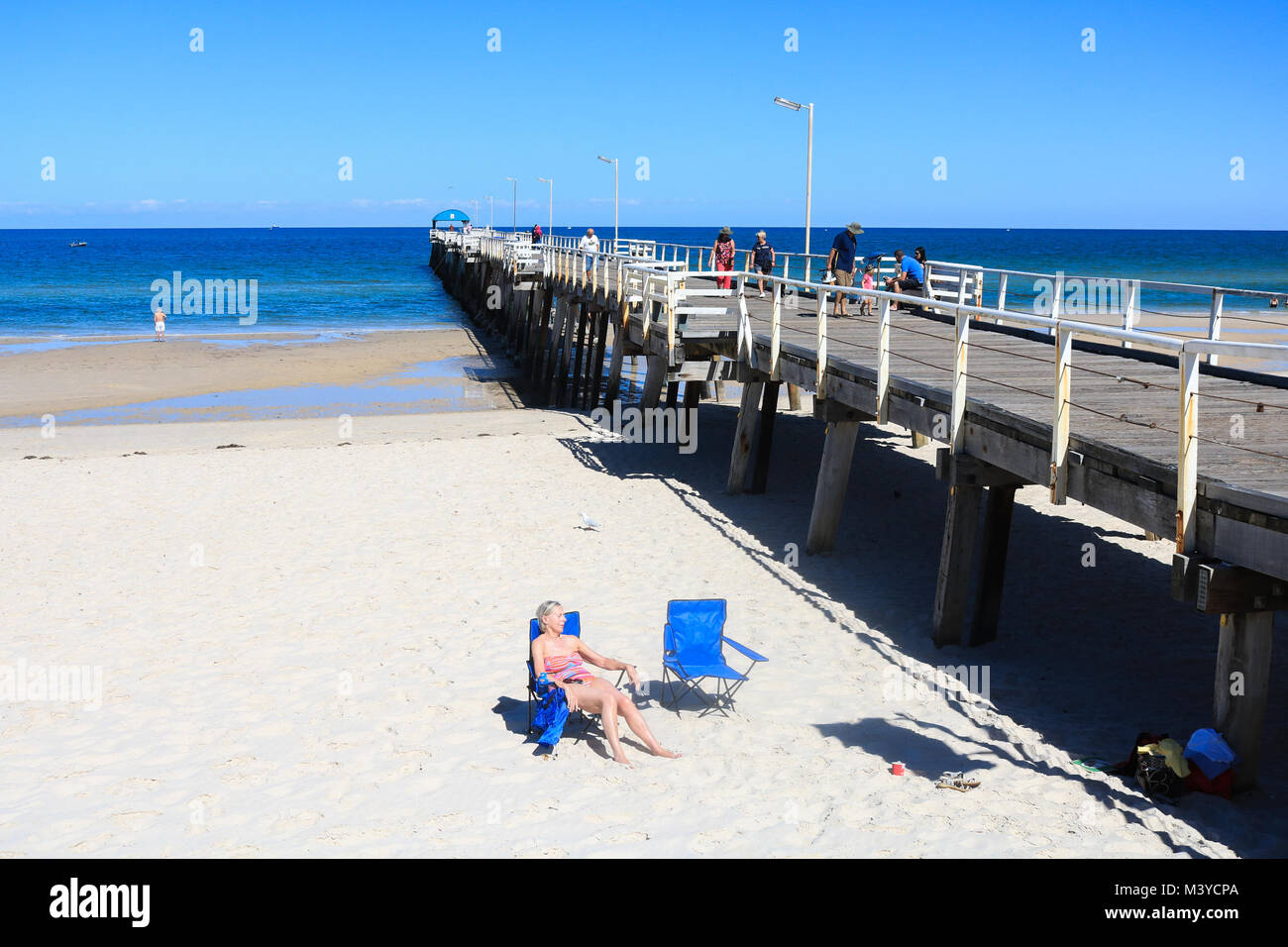 Adelaide, Australia. 13th Feb 2018. People spend time at Grange beach ...