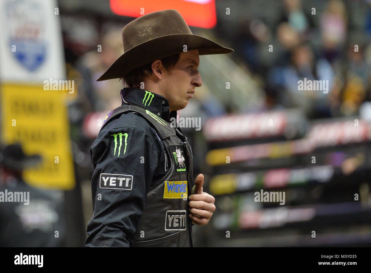Kansas City, Missouri, USA. 11th Feb, 2018. MASON LOWE looks around ...