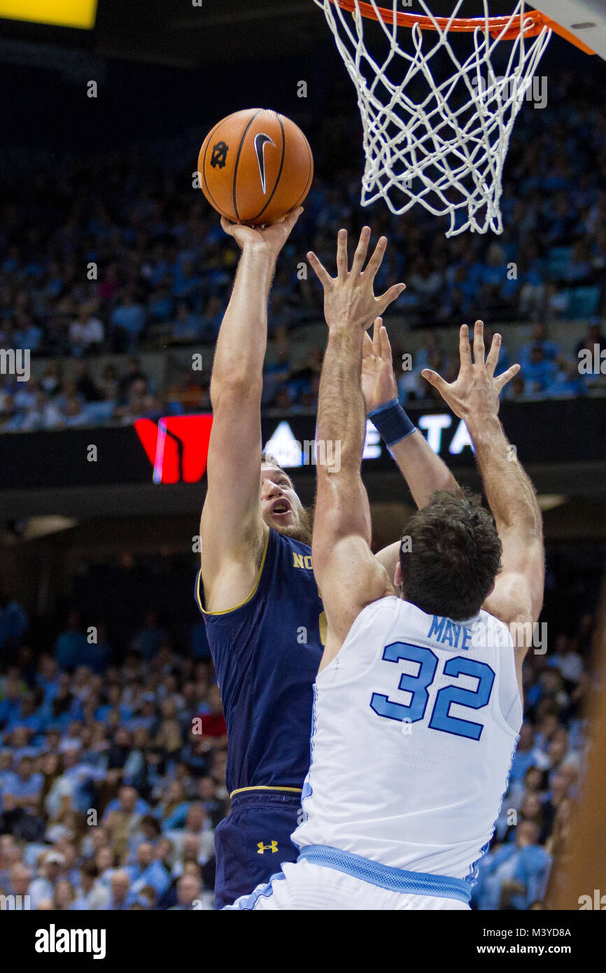 Chapel Hill, NC, USA. 12th Feb, 2018. Notre Dame Fighting Irish forward ...