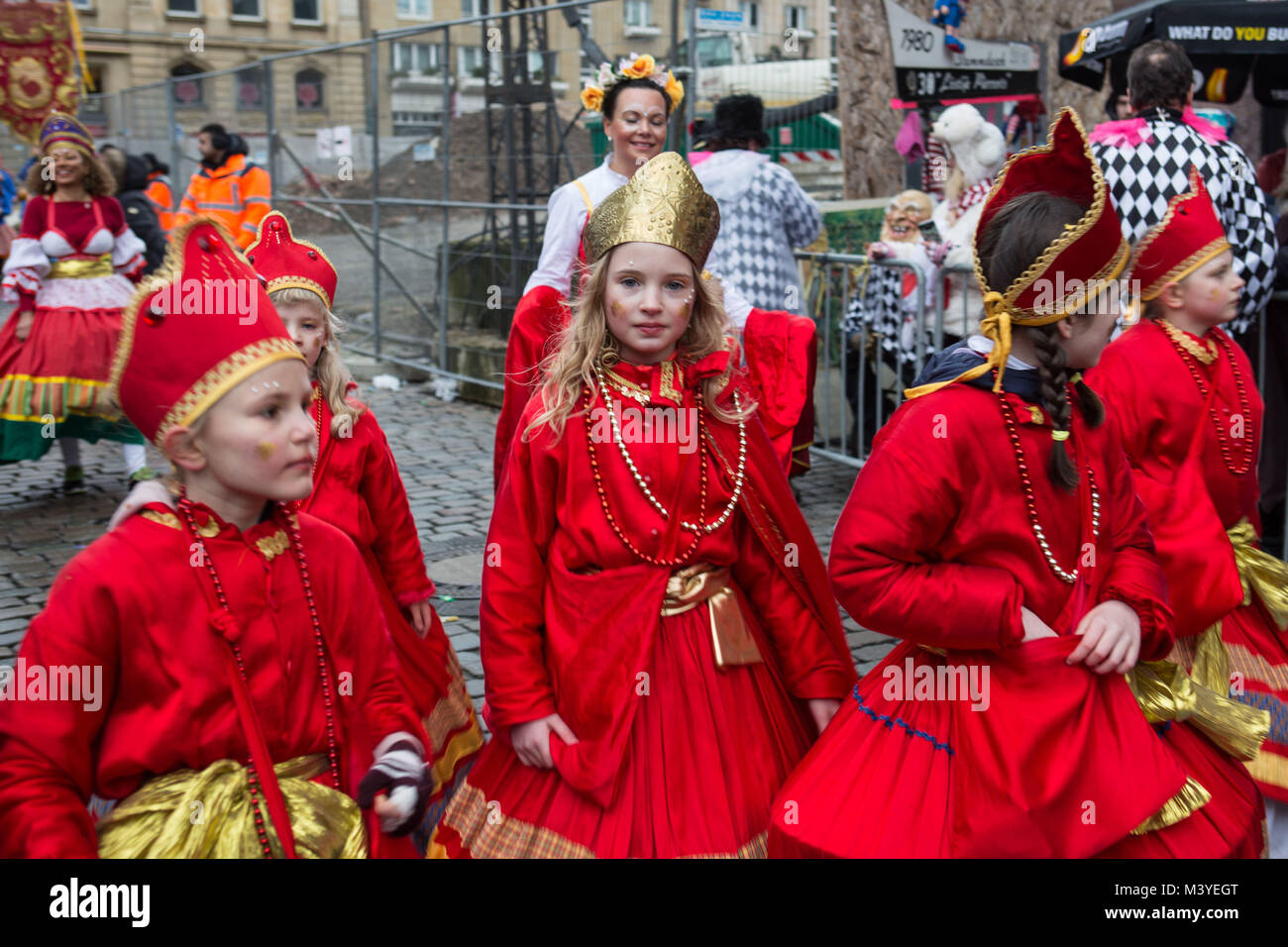 Cologne, Germany. 11th Feb, 2018. A group of young girl seen wearing ...