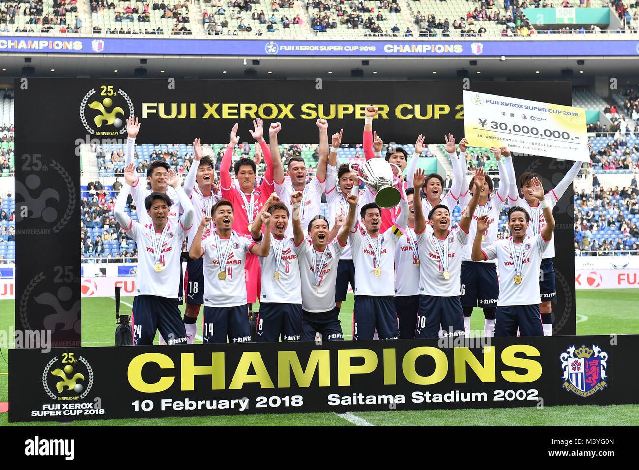 Saitama, Japan. 10th Feb, 2018. Cerezo Osaka team group Football/Soccer ...