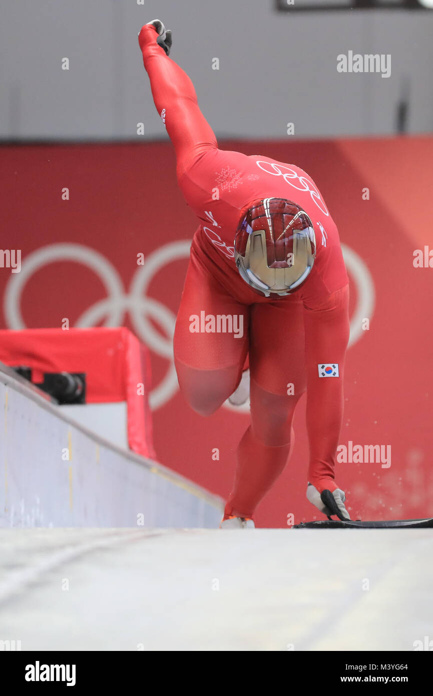 13th Feb, 2018. S. Korean skeleton slider Yun Sung-bin South Korea's ...