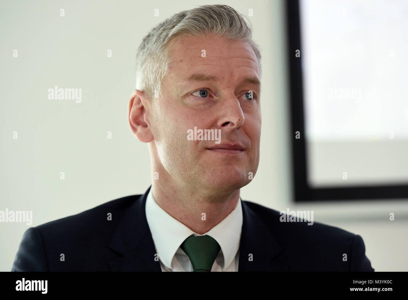 Prague, Czech Republic. 13th Feb, 2018. Milan Slapak of the GE Aviation ...