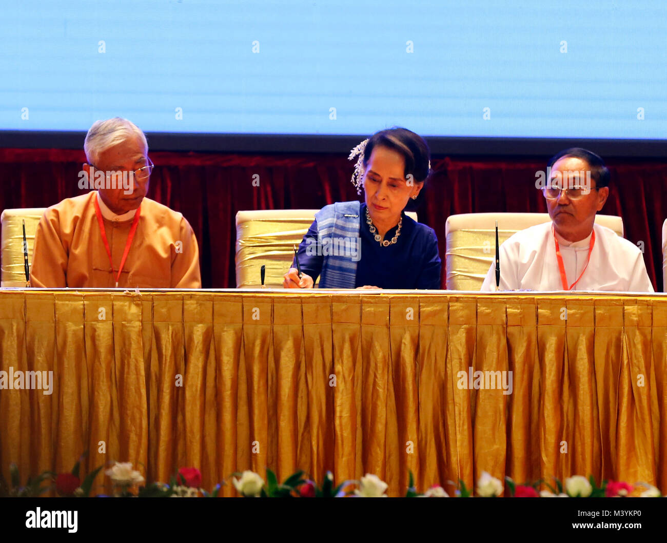 Nay Pyi Taw, Myanmar. 13th Feb, 2108. Myanmar's State Counselor Aung ...
