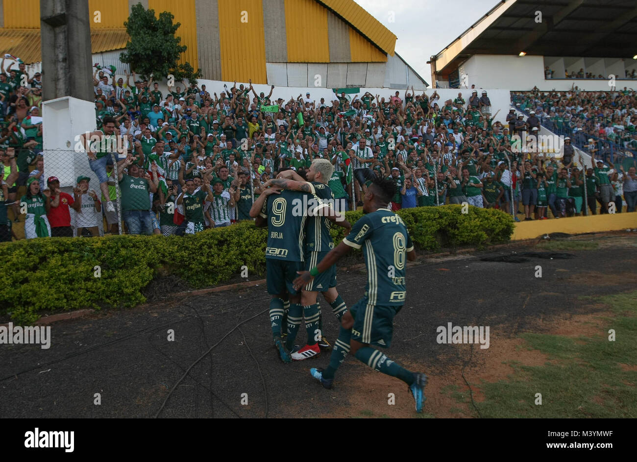 Mirassol, Brazil. 10th Feb, 2018. Borja of SE Palmeiras celebrates his ...
