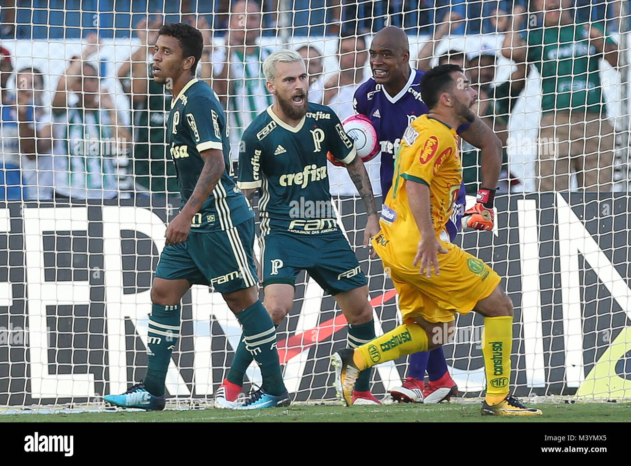 Mirassol, Brazil. 10th Feb, 2018. Goalkeeper Jailson, from SE Palmeiras ...