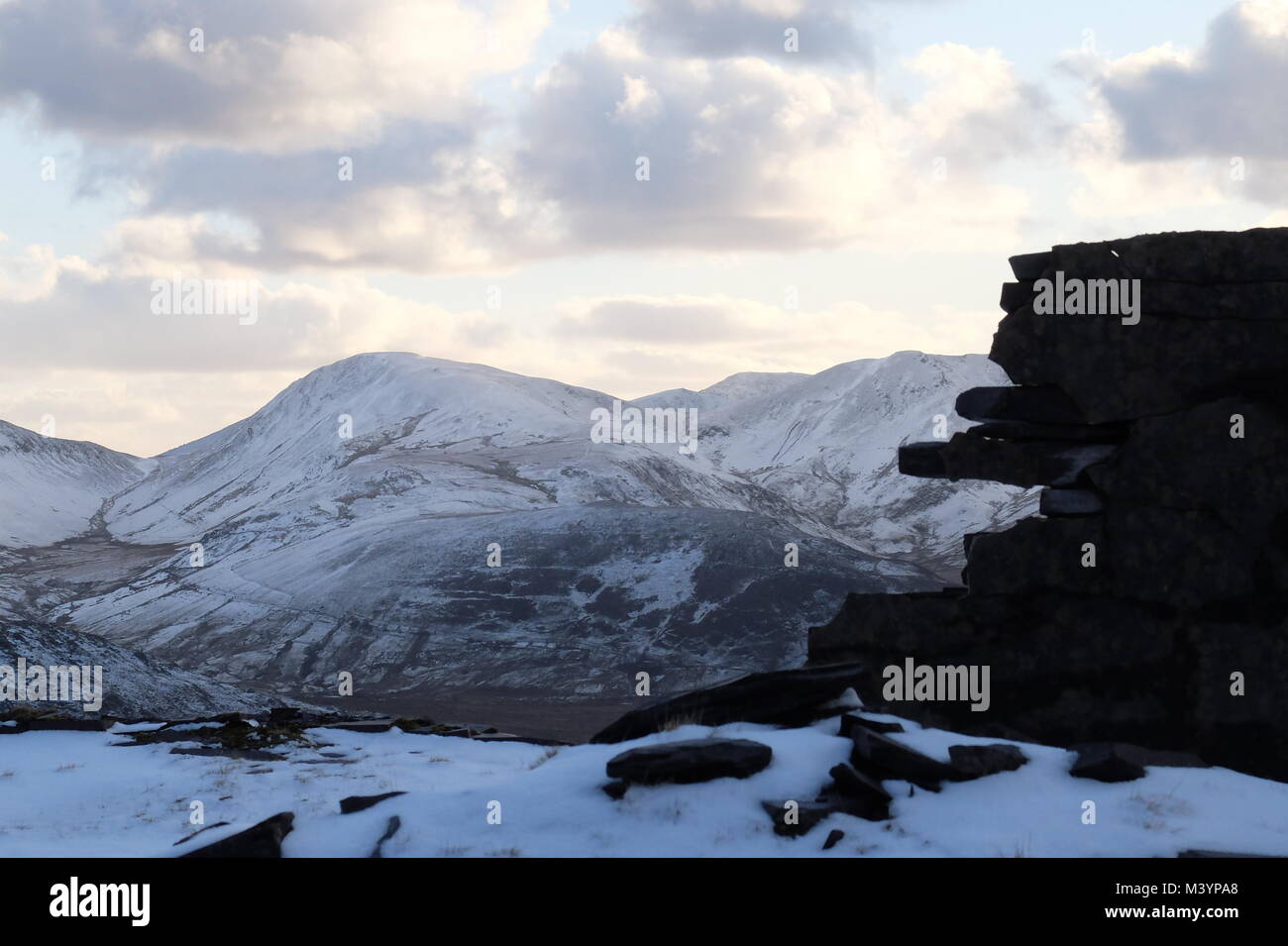 Snowdon, UK. 13th Febraury, 2018. Heavy snow in the disused Dinorwic ...