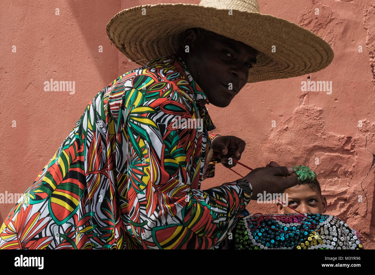 Nazare de Mata, Brazil. 13th Feb, 2018. A man dressed in a traditional ...