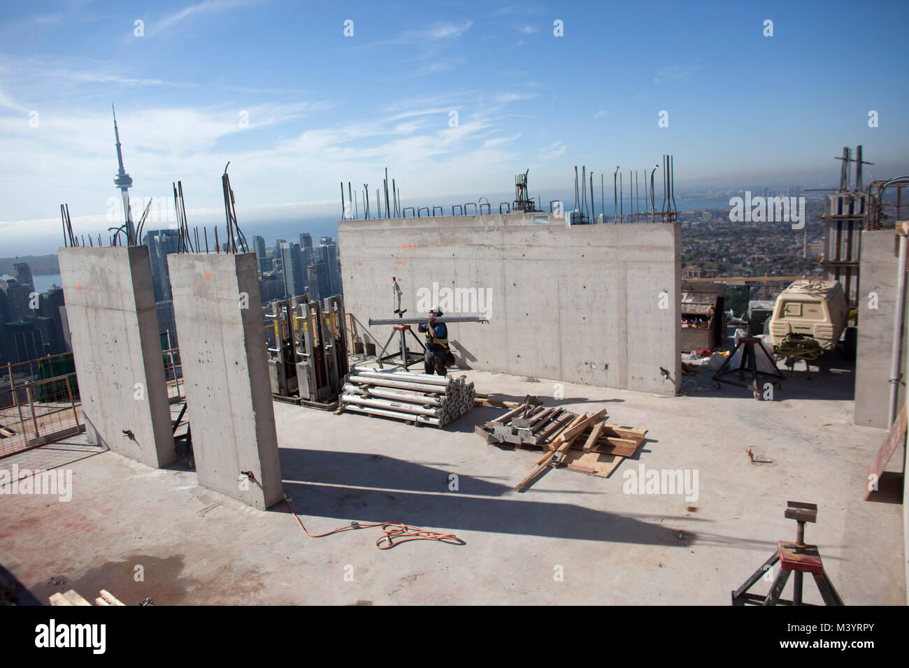 Ongoing construction work at the Aura building, which will be the ...