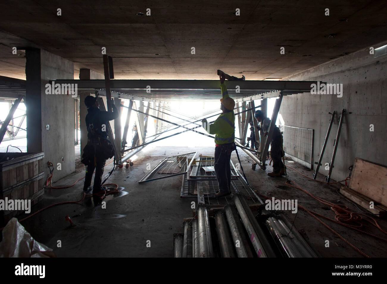 Ongoing construction work at the Aura building, which will be the ...
