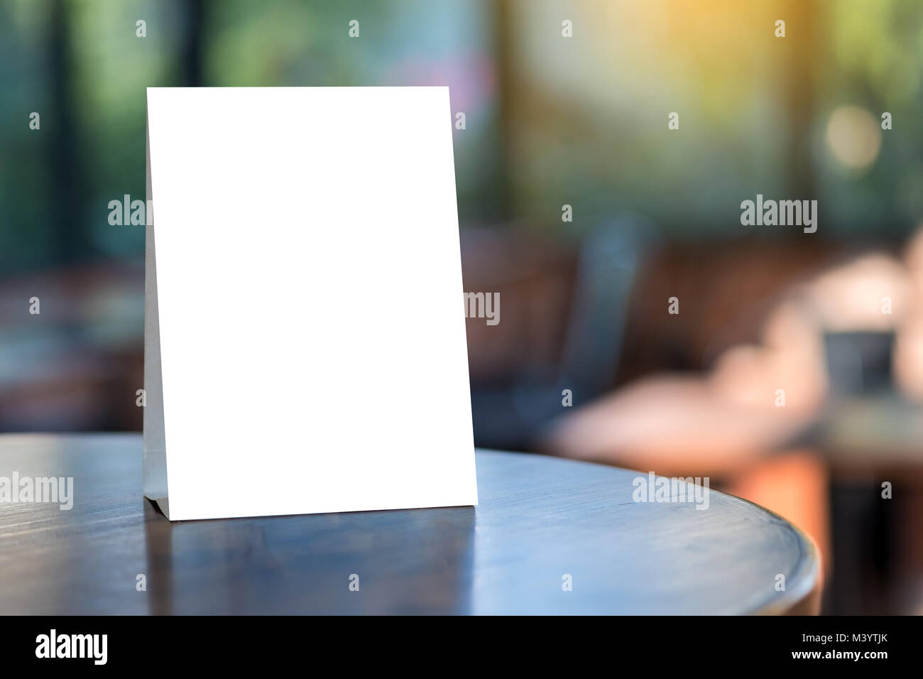 Stand Mock up Menu frame tent card blurred background design key visual ...