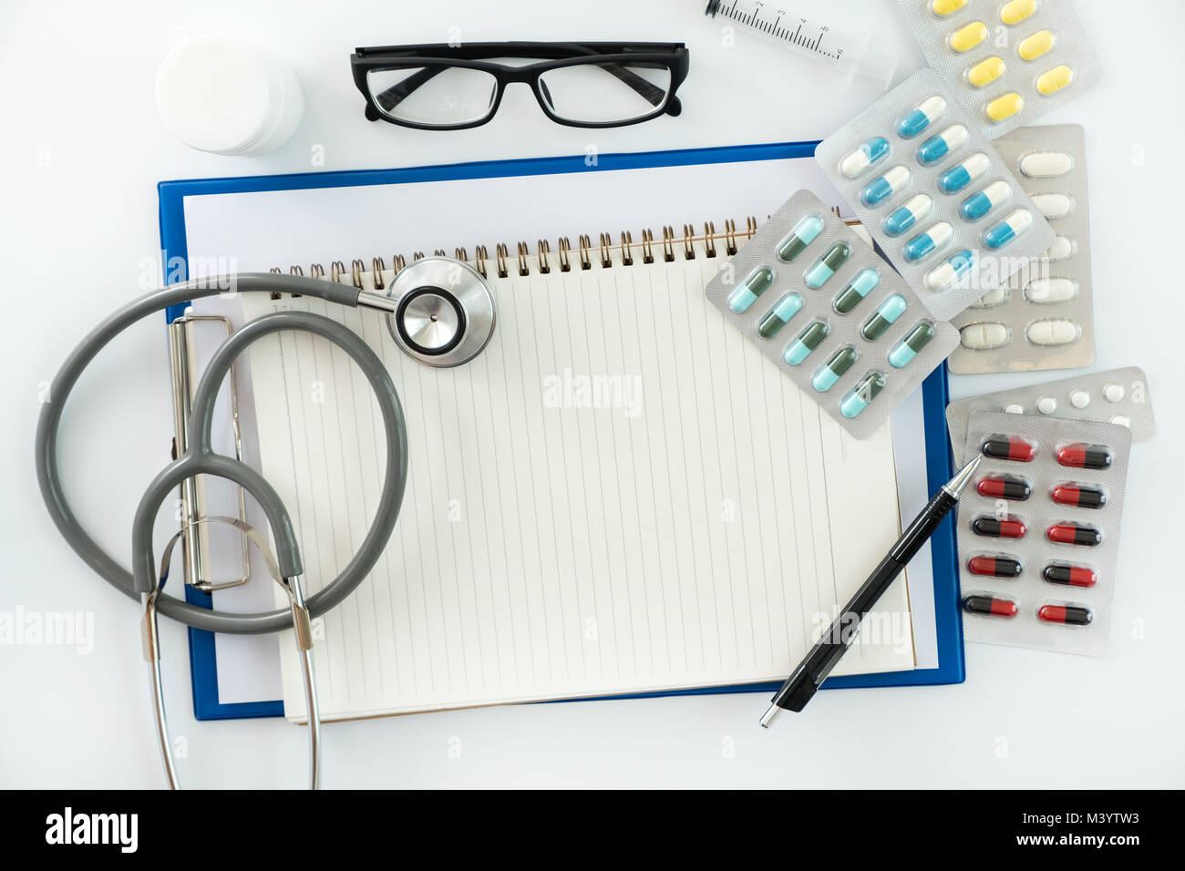 Good health Medical equipment isolated on white medicine instruments ...