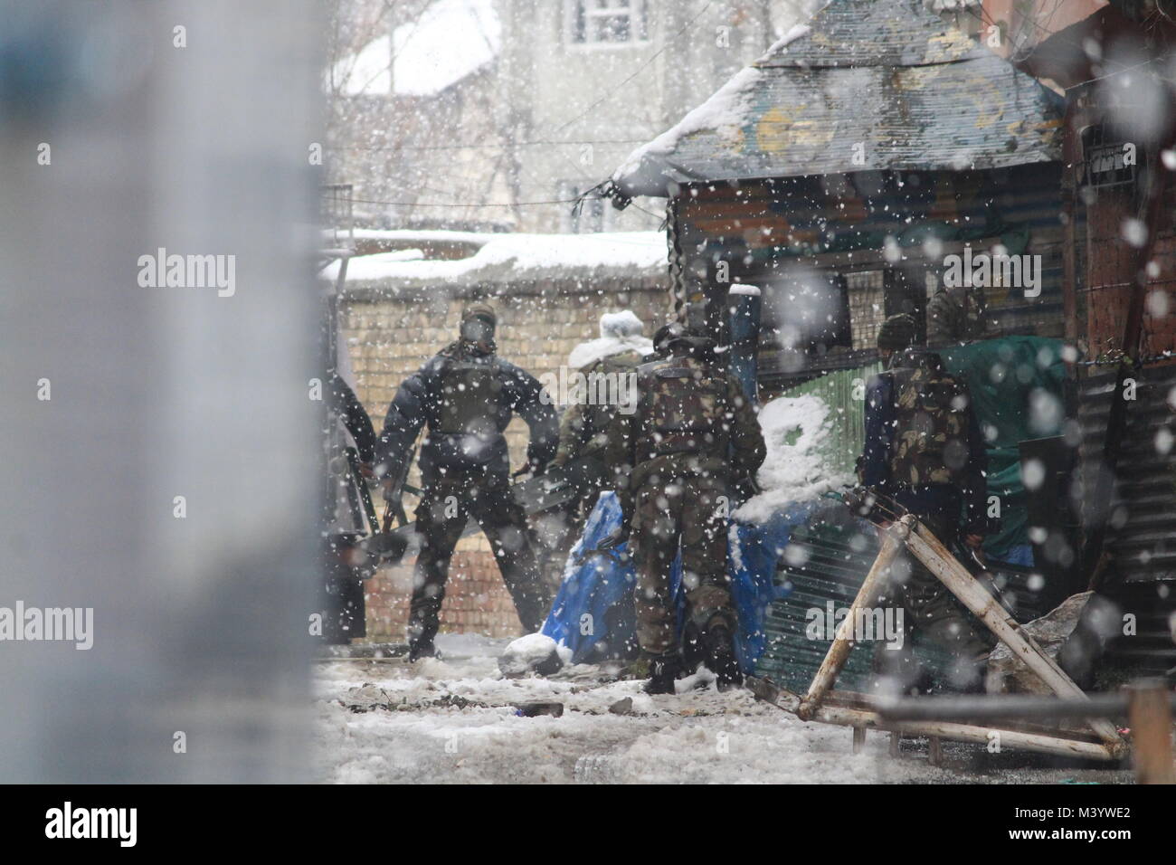 Security forces in Srinagar's Karan Nagar area are currently locked in ...