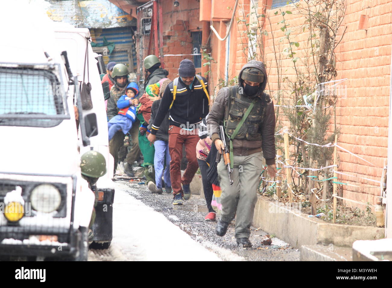 Security forces in Srinagar's Karan Nagar area are currently locked in ...