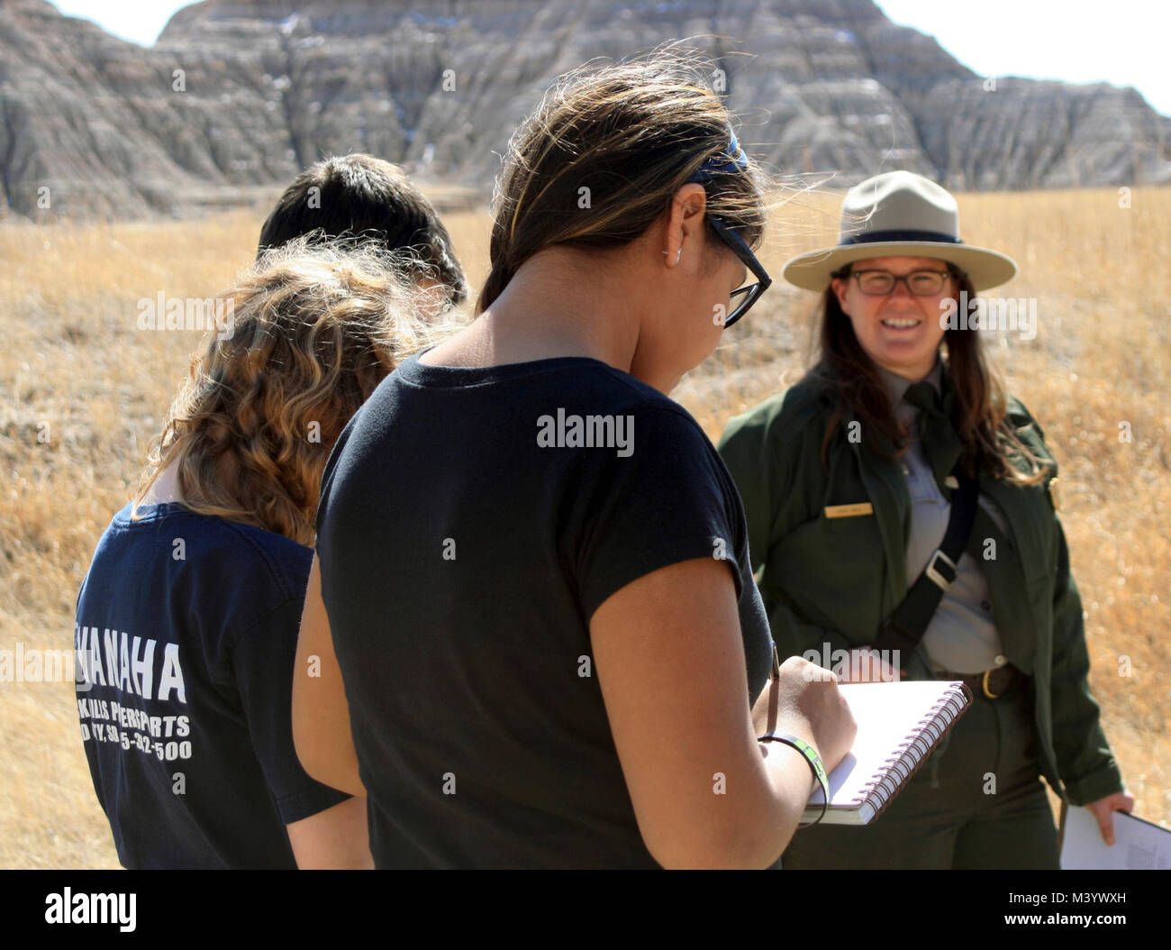 Students Work on Nature Journals with a Park Ranger Stock Photo - Alamy