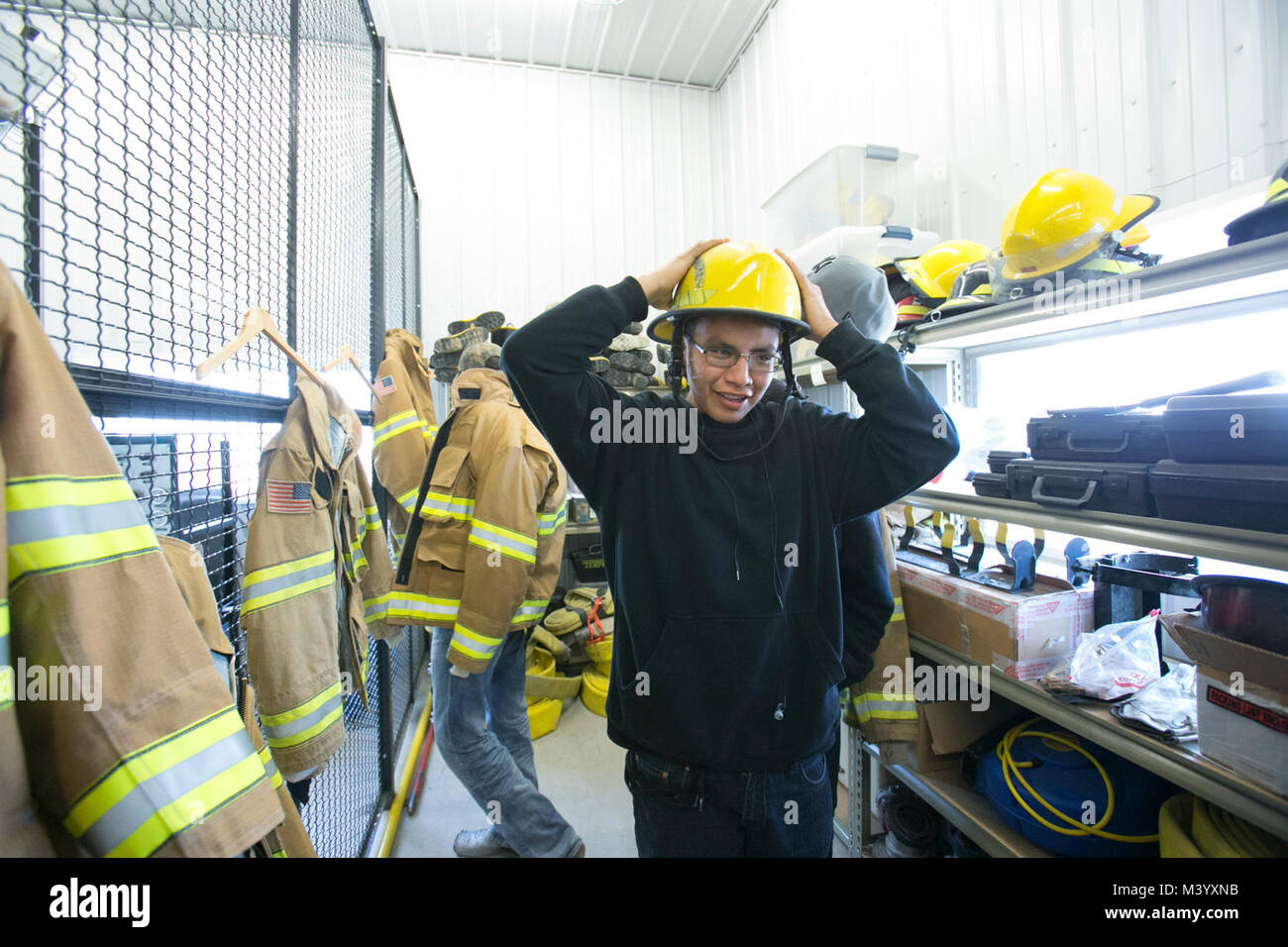 Youth Campers at the Fire Cache Stock Photo - Alamy
