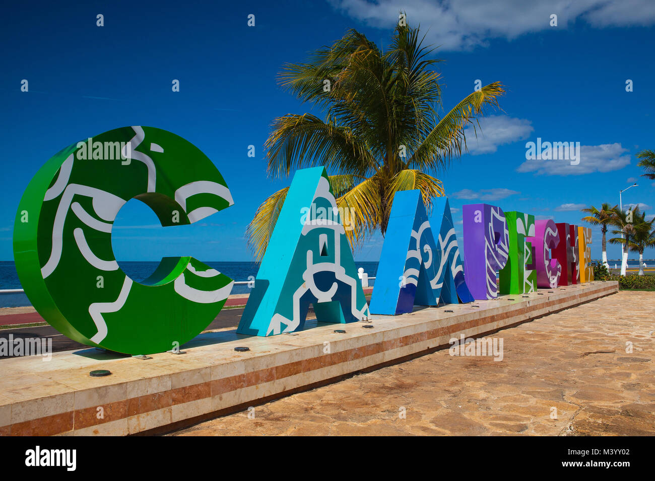 Campeche, Mexico - January 31, 2018: Big colorful block letters ...