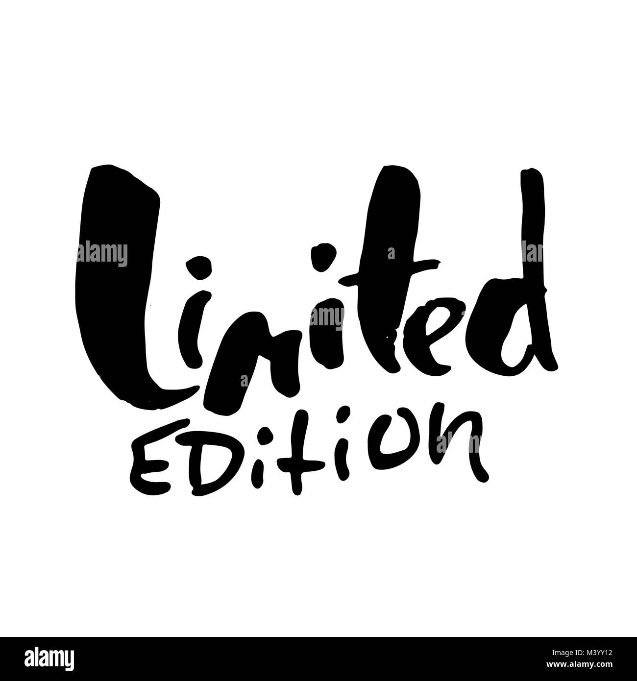 Limited edition. Ink handwritten lettering. Modern dry brush ...
