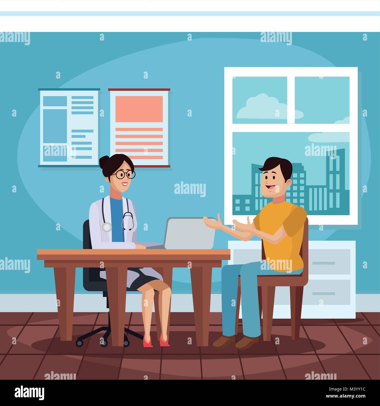 Patient at doctors office cartoon Stock Vector Image & Art - Alamy