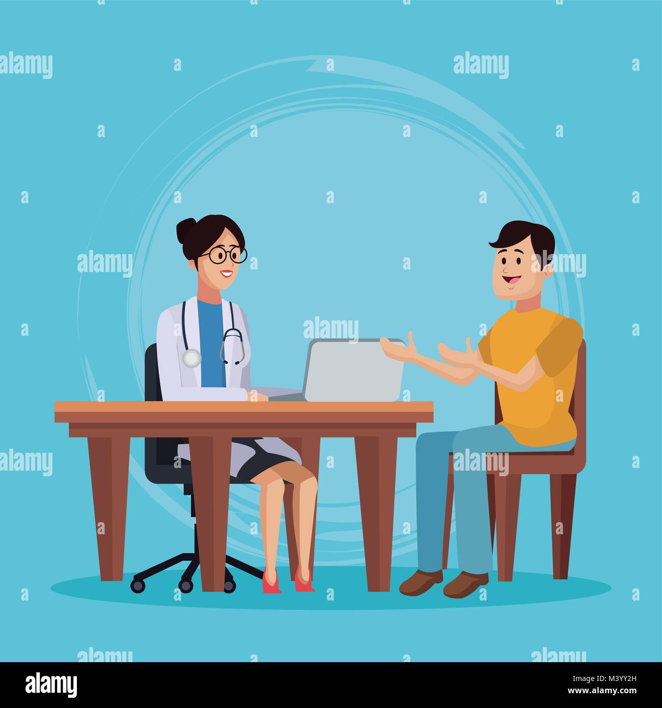 Doctor Patient Consultation Cartoon