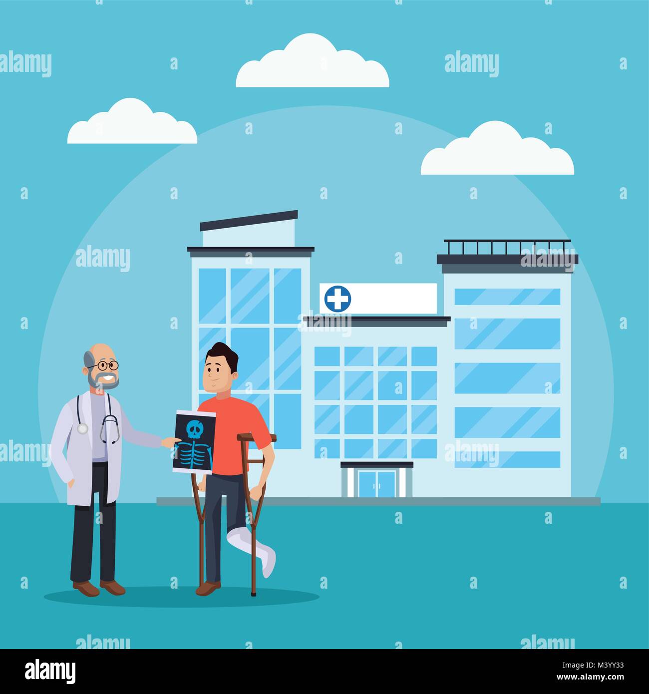 Hospital entrance people Stock Vector Images - Alamy