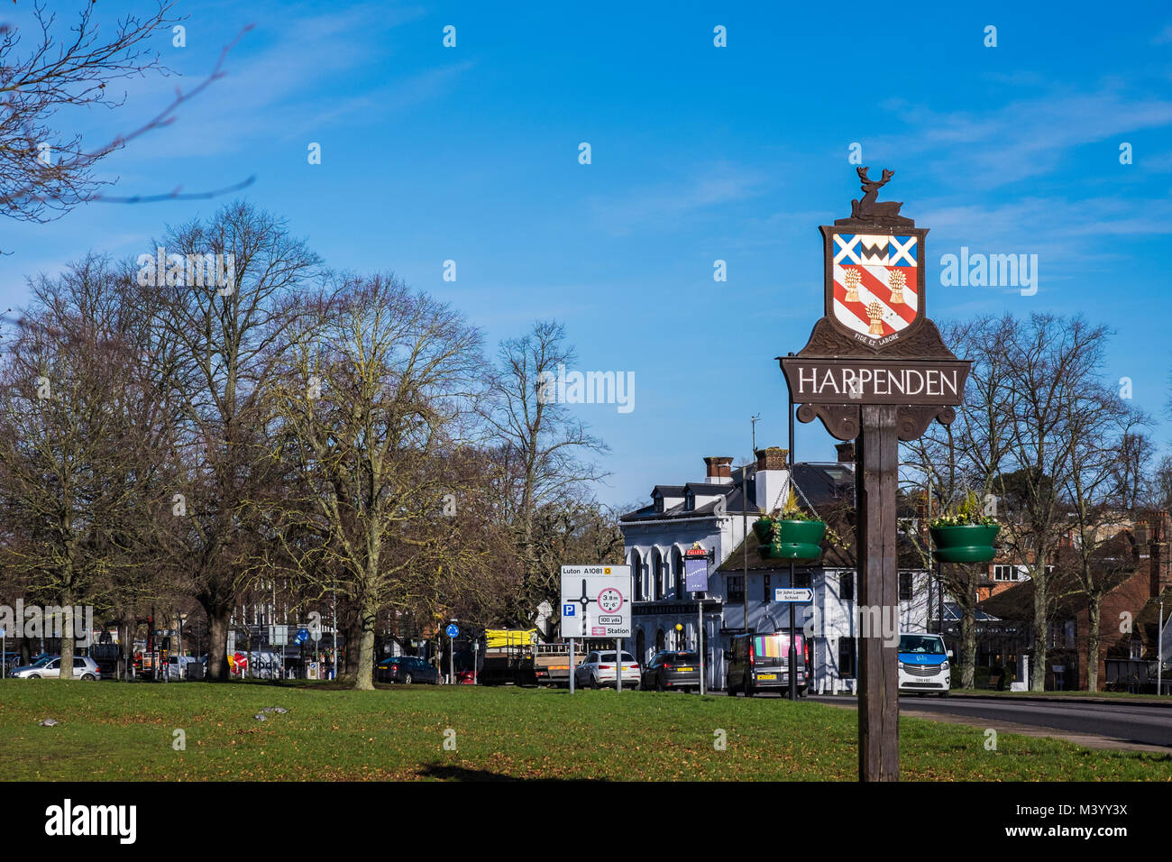Harpenden is a small commuter town in Hertfordshire, England, U.K Stock ...