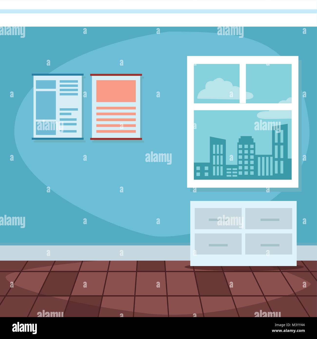 Office interior cartoon Stock Vector Image & Art - Alamy