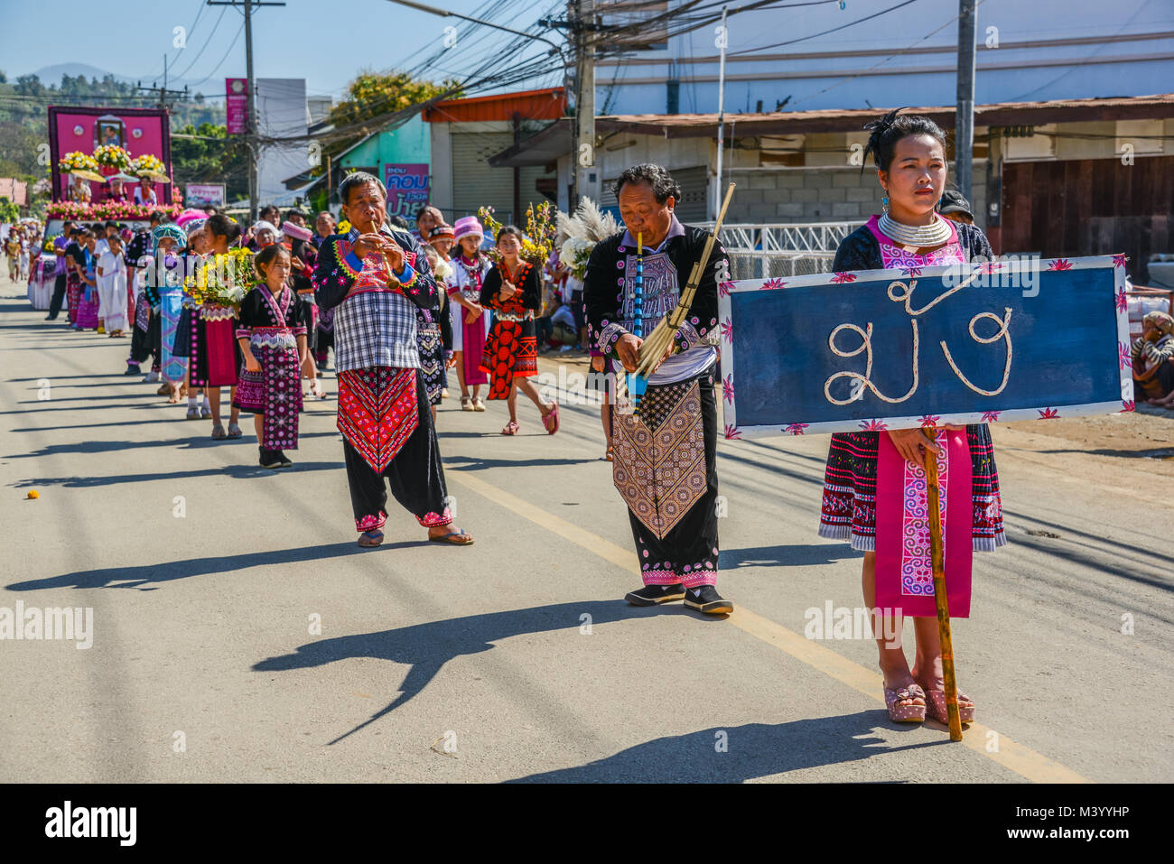 Chiangmai, Thailand - January 25, 2015: Hill Tribe people with ...